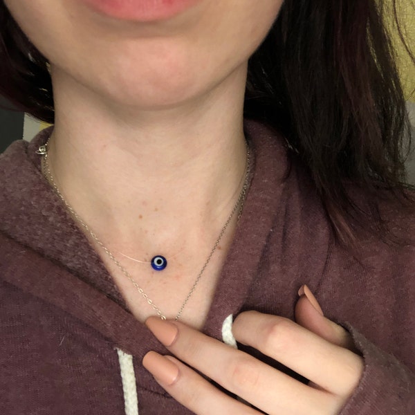 Invisible Evil Eye Necklace – Dainty Choker for Energy Protection ...