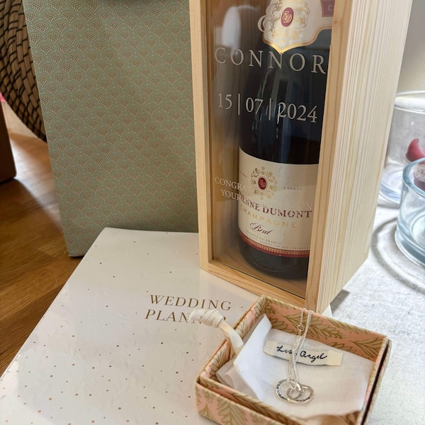 Personalised Engagement Bottle Box Personalised Engagement Gift Present ...