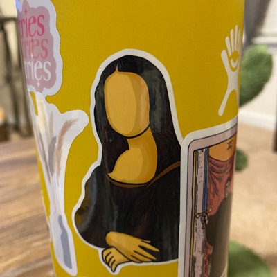 Waterproof mona Lisa Sticker Art History Vinyl Stickers, Water Bottle ...