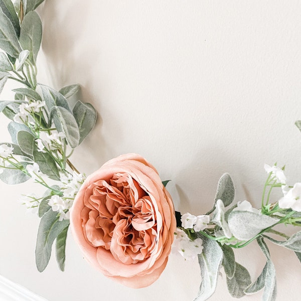 Set of 10 Large Blush English Cabbage Roses Head in High Silk Material ...