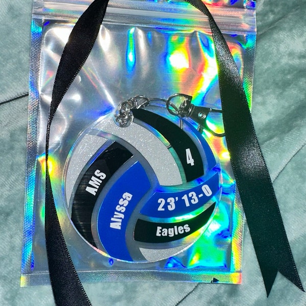 Volleyball Bag Tag for Volleyball Season Club Team Keychain for ...