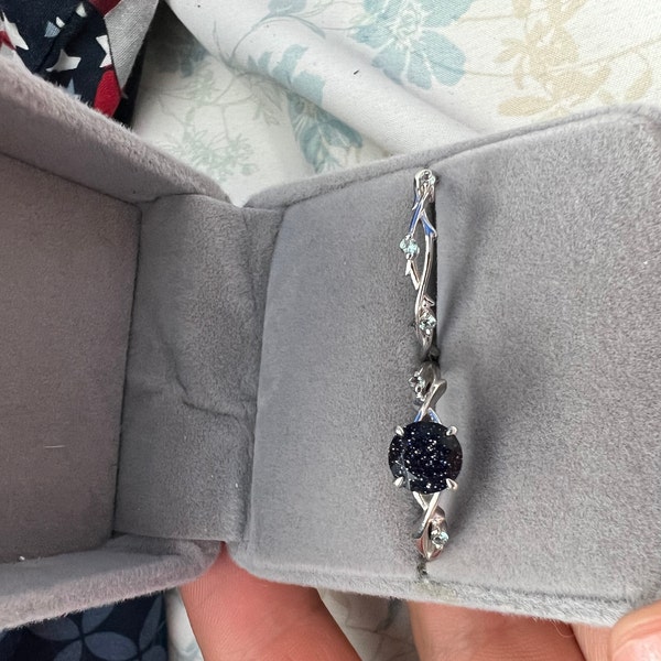 Twig Blue Sandstone Alexandrite Engagement Ring,sandstone Engagement ...