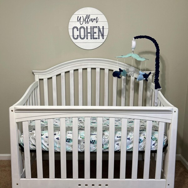 Nursery Name Sign, Round Name Sign, Above Crib Sign, 3d Name Sign, Baby ...
