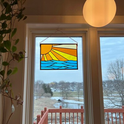 STAINED GLASS PATTERN, Simple Sun Stained Glass Pattern, Digital ...