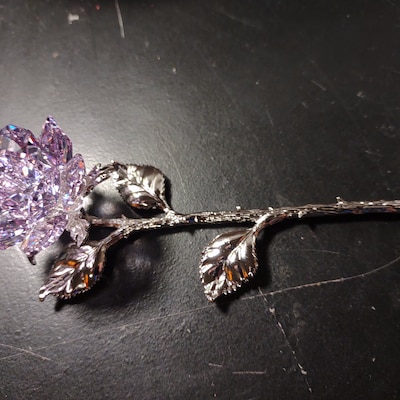 Red Crystal Rose Made Using Swarovski Crystal in Glass Vase - Etsy