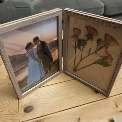 Matte Black Double Glass Floating Frame, Pressed Flower Frames for ...