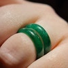 Traditional Korea High Quality White Jade Band Rings Set / Nephrite ...