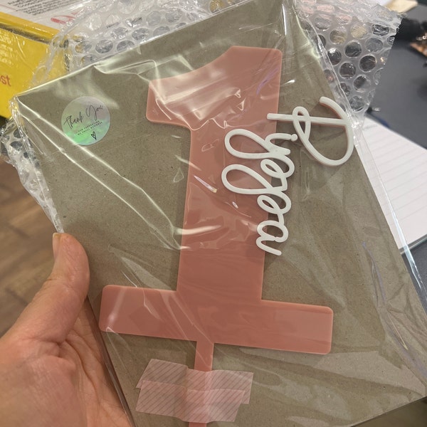 One Cake Topper Girl, 1 Cake Topper Girl, First Birthday Cake Decor ...