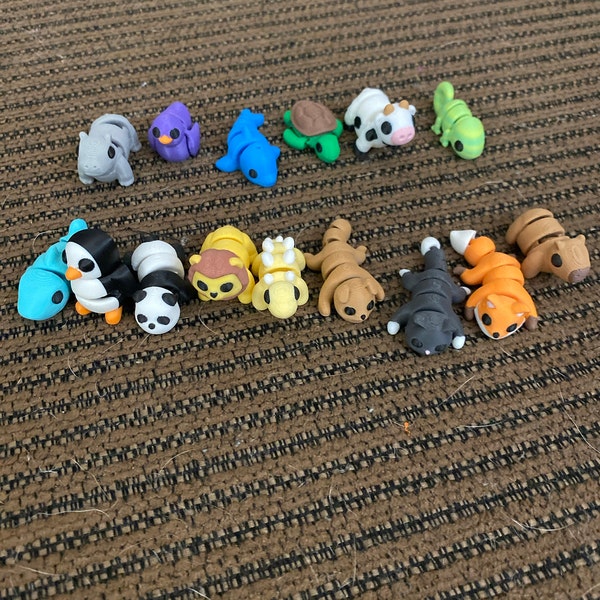 3D Printed Flexible Fidget Toy, Cute 3D Print Miniatures, Assorted Baby ...