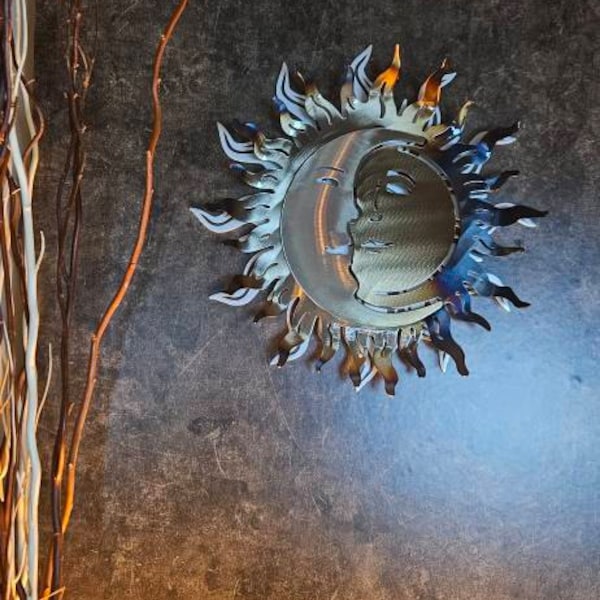 Wrought Iron Sun and Moon Sculpture, Wall Art - Etsy