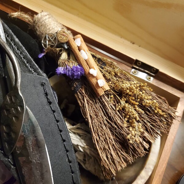 Besom Cleansing Protection Cinnamon Broom for Alter Yule and Rituals ...