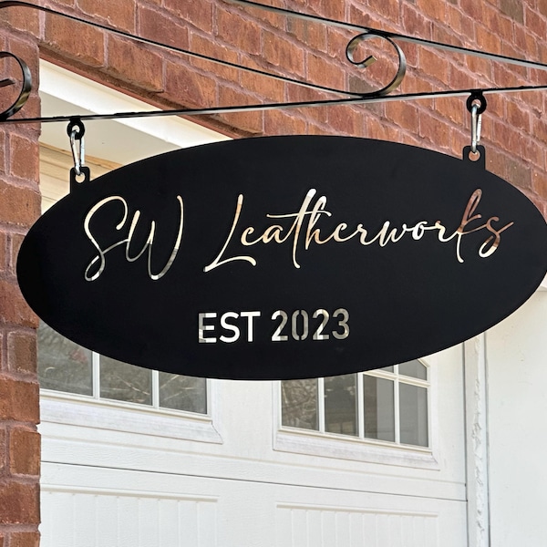 Custom Metal Oval Door Sign, Personalized Entrance Sign, Custom Words ...