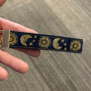 Sun and Moon Key Fob, With Brass Plated Hardware - Etsy