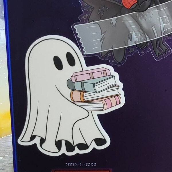Ghost Reading Stickers, Teacher Halloween Sticker, Book Lover Sticker ...
