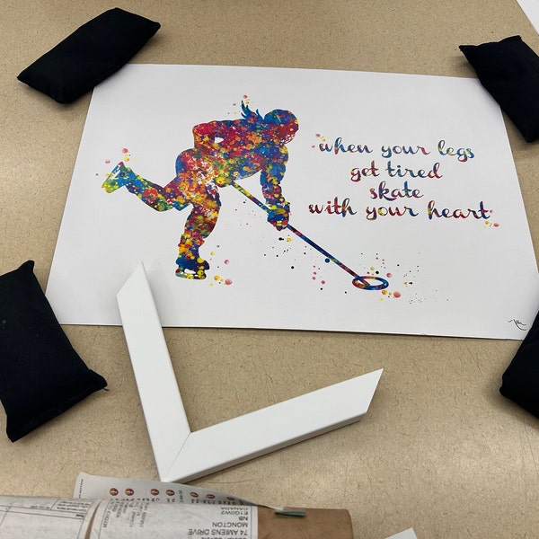 Ringette Player Girl Quote Watercolor Print Ringuette Female Woman Mom ...