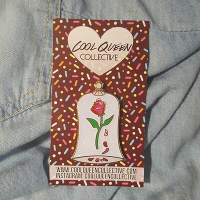 Beauty & the Beast Enchanted Rose Enamel Pin - Etsy