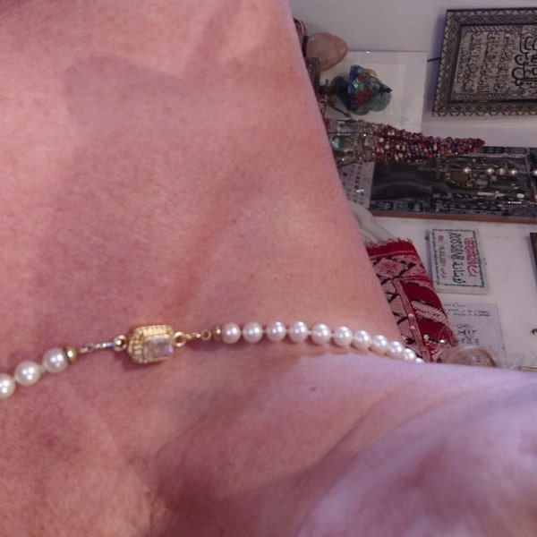 Gemstone Box Clasp • Gold Vermeil Sterling Silver Clasp • Swiss Blue ...