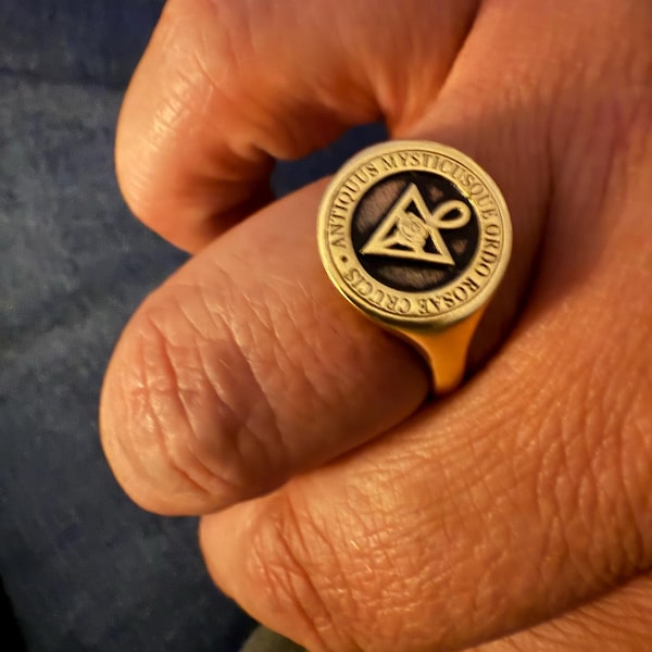 Spiritual Symbol of Ancient Ring, Silver Rosae Crucis Signet Ring ...