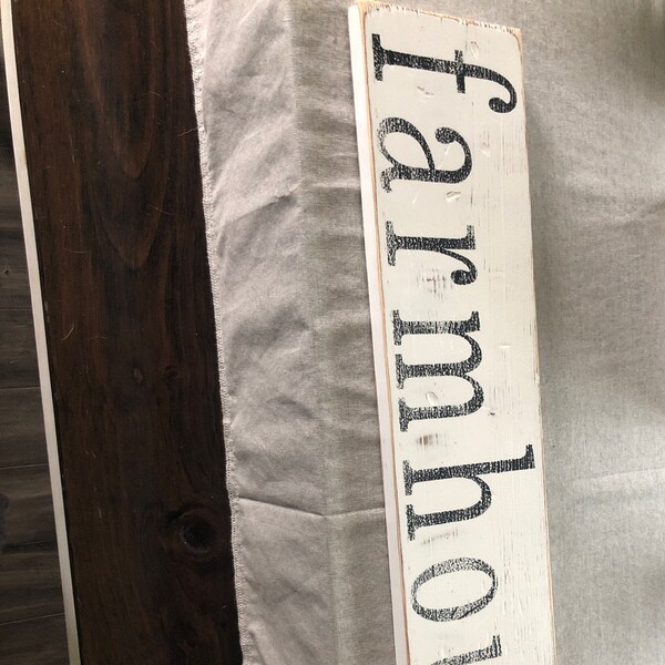 Made to Order Farmhouse Wall Art Rustic Wooden Distressed Sign Bless ...