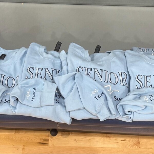 Embroidered Senior Tshirt, Coquette Bow, Custom Senior Night, Senior ...