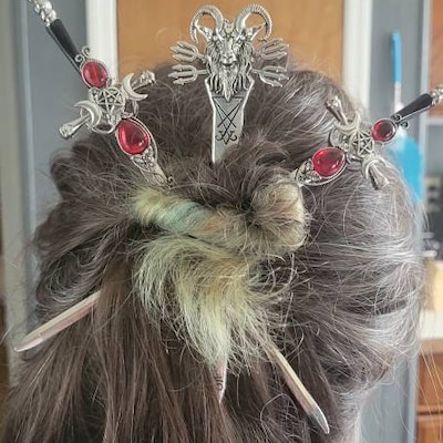 The Lilith Hair Dagger, Witch Hair Stick, Witch Hair Sword, With Athame ...