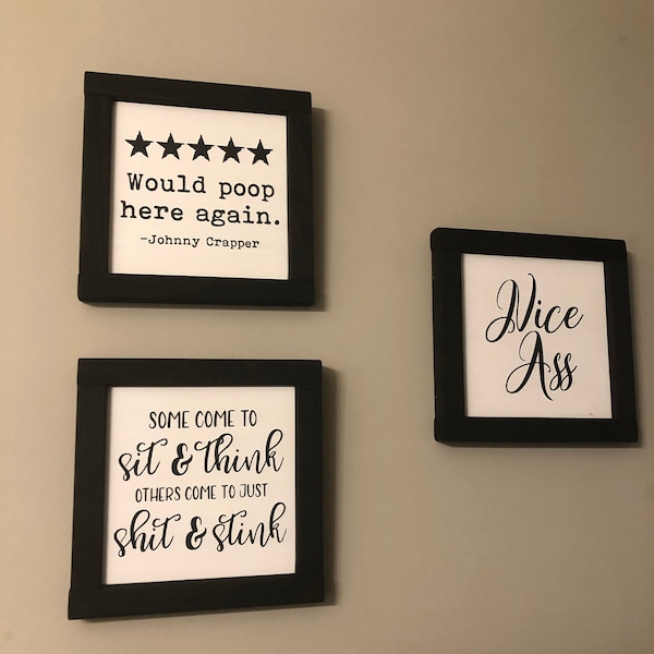 Funny Bathroom Signs, Wood Bathroom Sign, Bathroom Decor, Bathroom ...