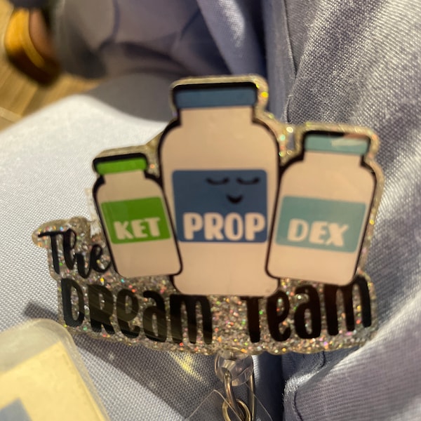 Silver the Dream Team Badge Reel, Anesthesia Badge Reel, Nurse ID ...