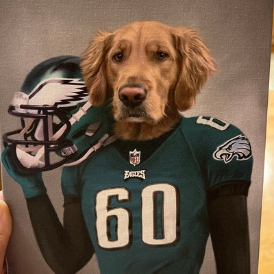 American Football Pet Portrait, NFL Dog Portrait, Poster, Custom Dog ...