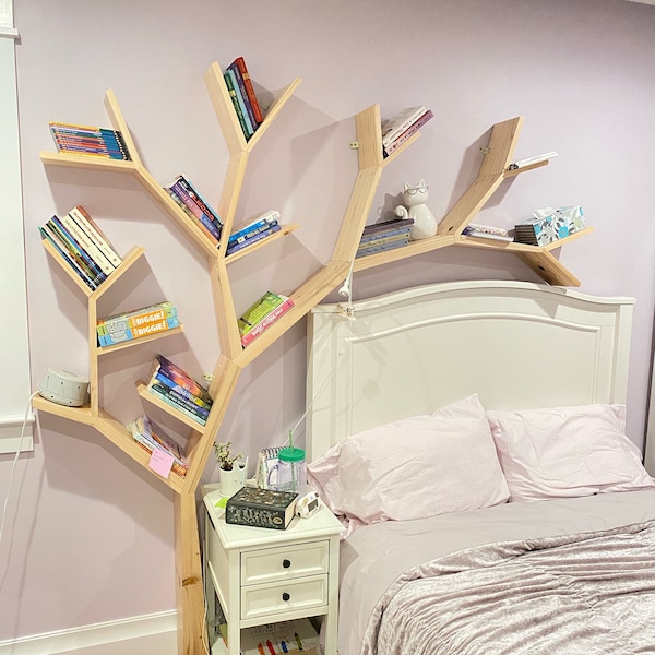 New Unique Wooden Tree Bookcases, Rustic Tree Branch Bookshelves ...