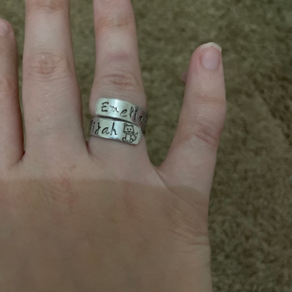 Custom Ring Wrap Ring Custom - Hand Stamped Ring - Very Sturdy Ring ...