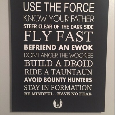 Use the Force, Star Wars Wall Decal, Nursery, Popular Characters - Etsy