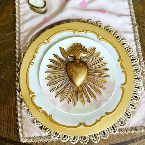 Sacred Heart Milagro Heart Antique Gold Heart Box Catholic | Etsy