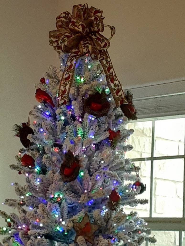 Cardinal Tree Topper / Christmas Tree Topper / Christmas | Etsy