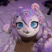 Candy Lavender Bunny Kigurumi Fursuit Furry Head Kig Style,white Bunny ...