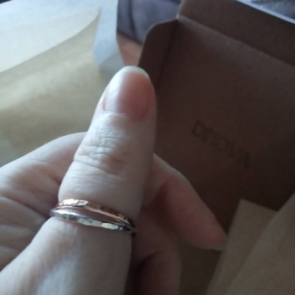 14k Gold and 925 Silver Russian Twist Ring, Gift for Her, Interlocking ...