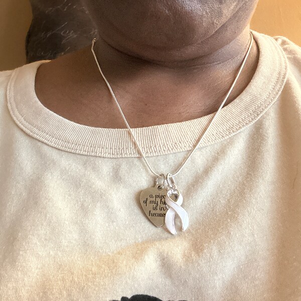 Purple Ribbon Necklace Pancreatic Cancer, Lupus, Epilepsy, Cystic ...