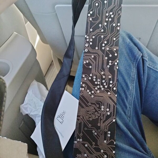 Circuit Board Tie - Men's Necktie - Metallic Ink on Green or Black ...