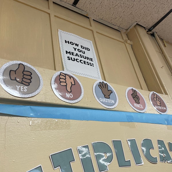 Hand Signals Posters | SPOTTY BOHO Classroom Decor | EDITABLE - Etsy