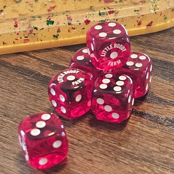 Personalized Farkle Dice W/ Free Storage Pouch, Set of 6, Rounded ...