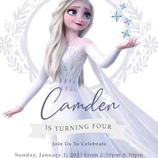 Frozen 2 Invitation, Frozen 2 Invite, Modern Frozen Birthday Invite ...