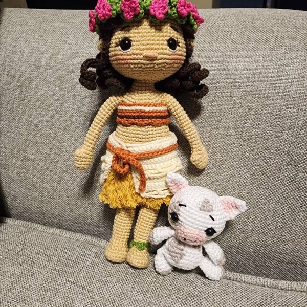 Eng-esp Hawaii Girl,rooster and Pig Pattern - Etsy