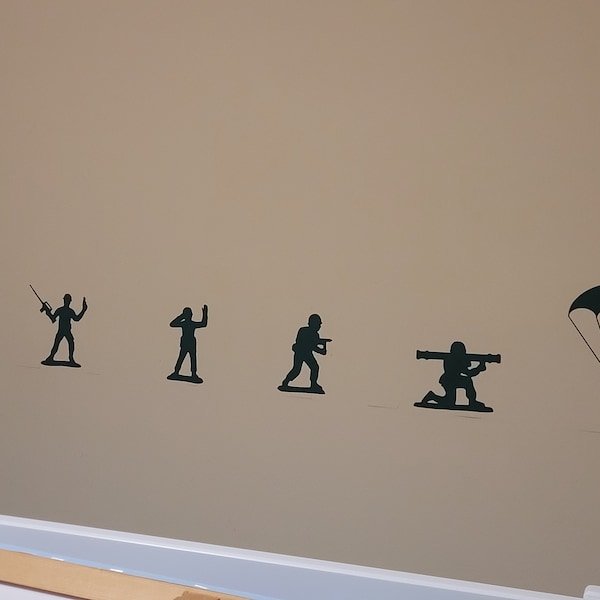 X17 Army Toy Men Wall Stickers Skirting Board Vinyl Boys Bedroom Story ...