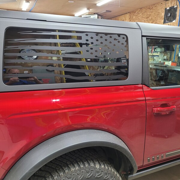 Distressed American Flag Rear Window Decals Fit Ford Bronco 6g Hardtop ...