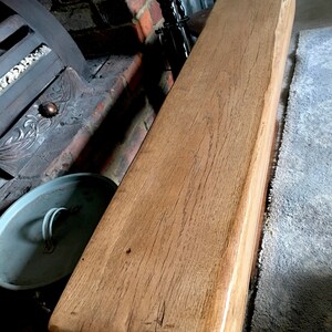 Solid Oak Narrow Mantel Beam Rustic Fireplace Shelf Wooden Mantelpiece ...