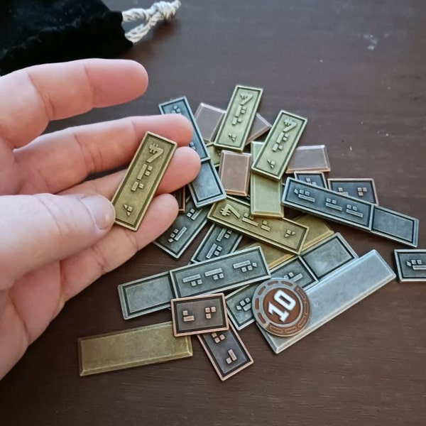 60 Metal Lost Ruins of Arnak Token Upgrade, Gold Coin, Compass and ...