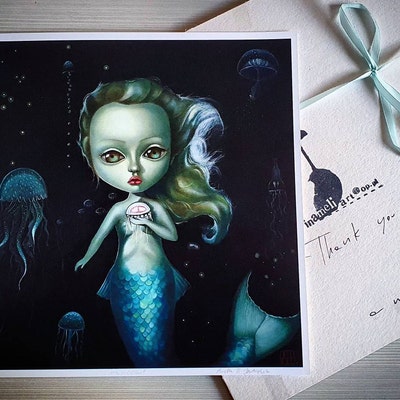 Mermay Art, Limited Edition Art Print, Pop Surrealism, Big Eyes ...