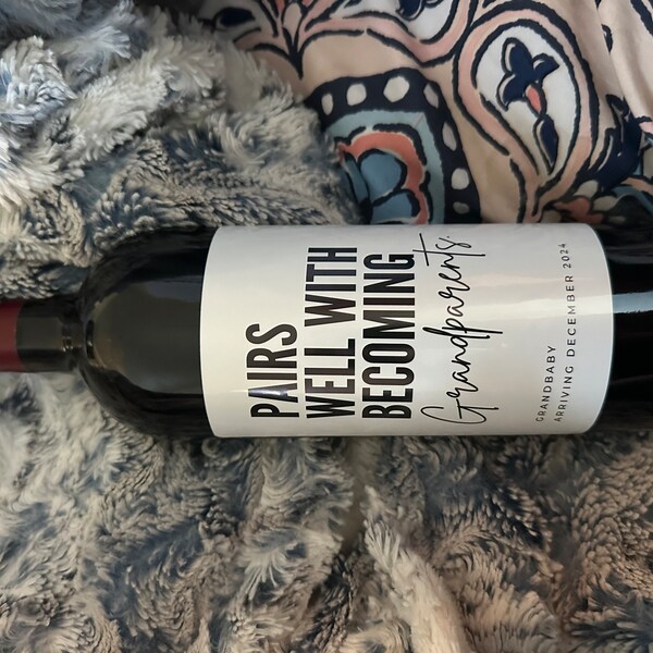 Baby Announcement Wine Labels | Personalized Pregnancy Announcement ...