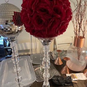 Red Roseflower Ball Pomander Rose Balls Wedding Decoration Ball Silk ...
