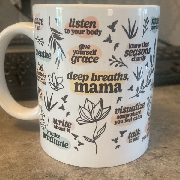 Positive Mindset Mug, Mug Positive, Mental Health Awareness, Daily ...