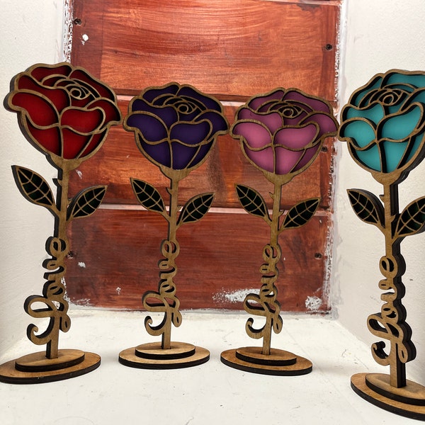 Laser Cut Rose Valentine's Day Gift Digital Laser Cut Rose File - Etsy